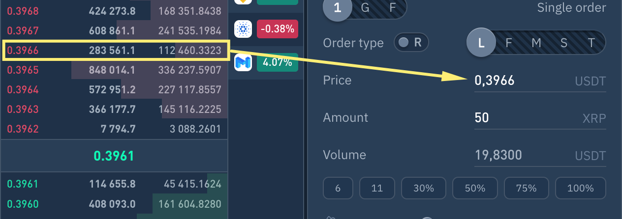Order book - Finandy Docs
